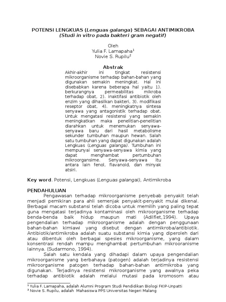 Potensi Lengkuas | PDF