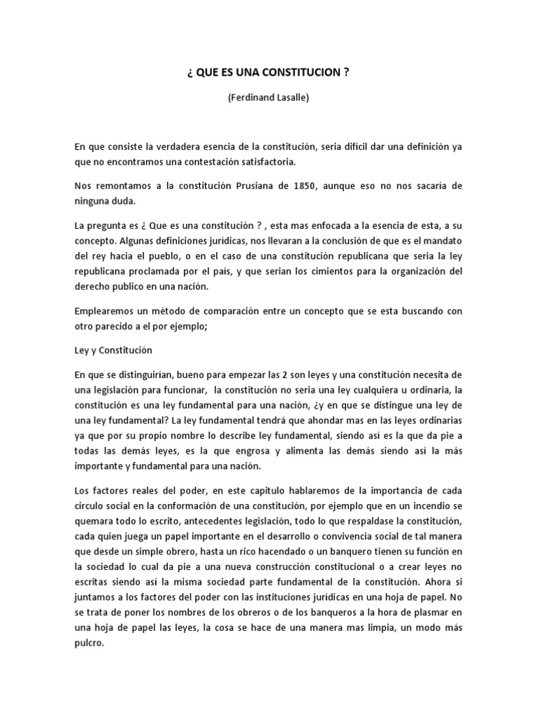 Que Es Una Constitucion | PDF | Constitución | Nación