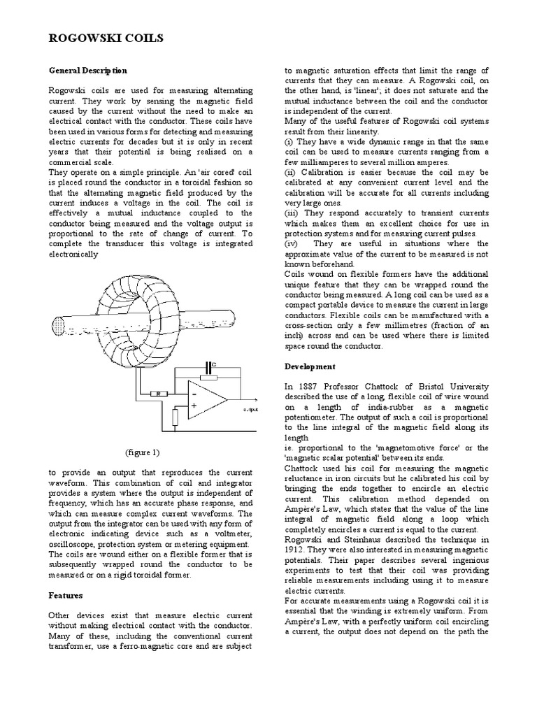 Rogowski Coils - Current Measurement | PDF | Inductor | Electric Current