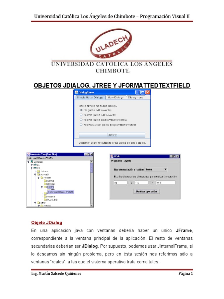 Tema 4 Objetos JDialog JTree y JFormattedTextField PDF | PDF | Java (lenguaje de programación ...
