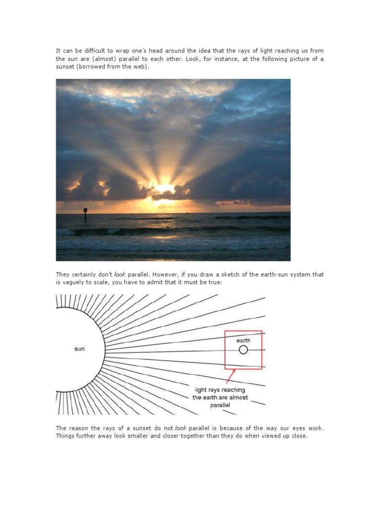 Parallel Lines in Nature - Sun Rays | PDF | Sunset | Sun