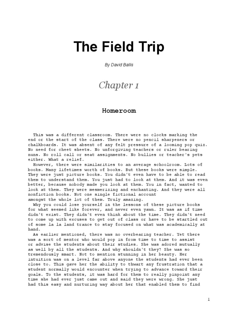 The Field Trip: A Classroom Adventure | PDF | Patience | Feeling