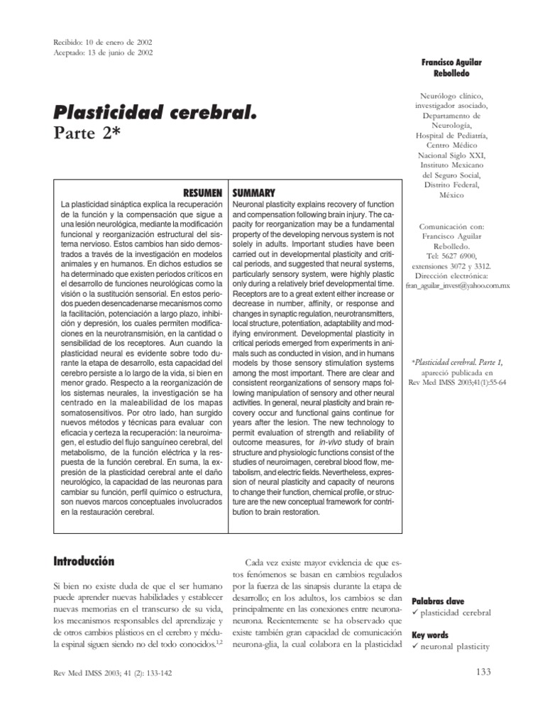 Plasticidad Cerebral | Descargar gratis PDF | Percepción visual ...