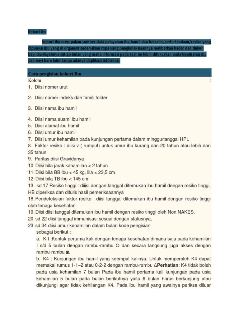 Kohort Ibu | PDF