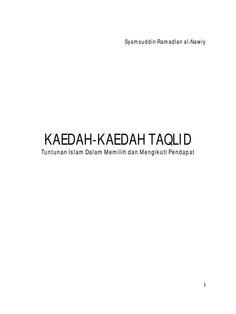 Kadah Taqlid | PDF