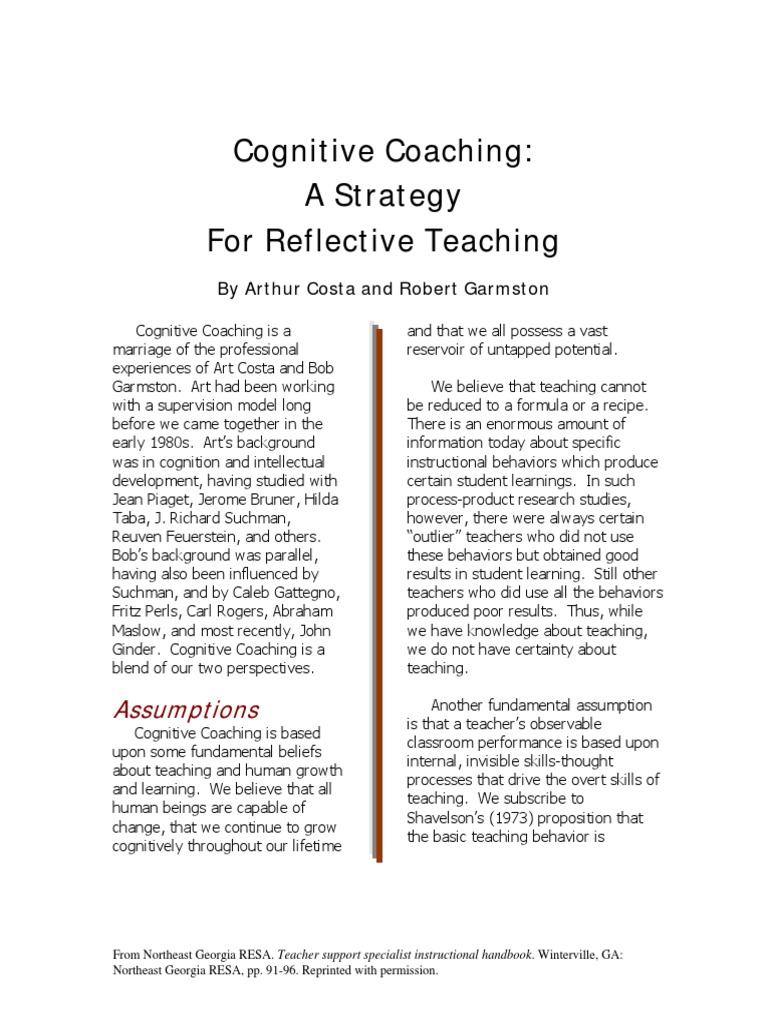 Cognitive Coaching Article | PDF | Trust (Emotion) | Teachers
