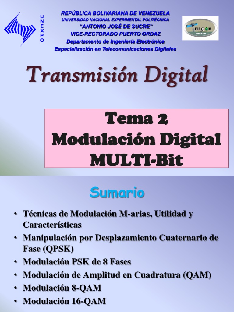 Modulaciones Digitales | PDF | Modulación | Tecnología de medios