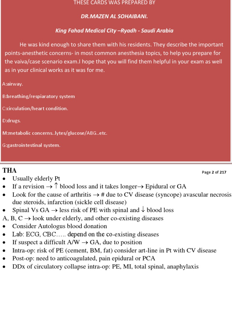 Final Anesthesia Reviw Flash Cards | PDF