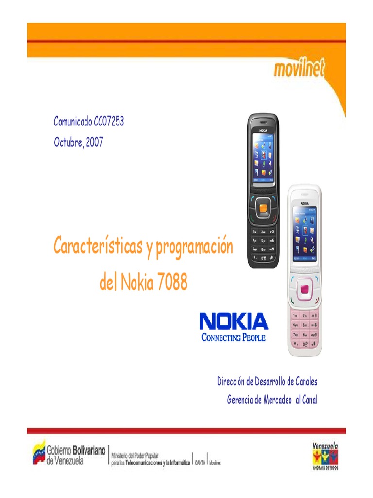Características y Programación Del Nokia 7088 | PDF | Nokia | Marketing