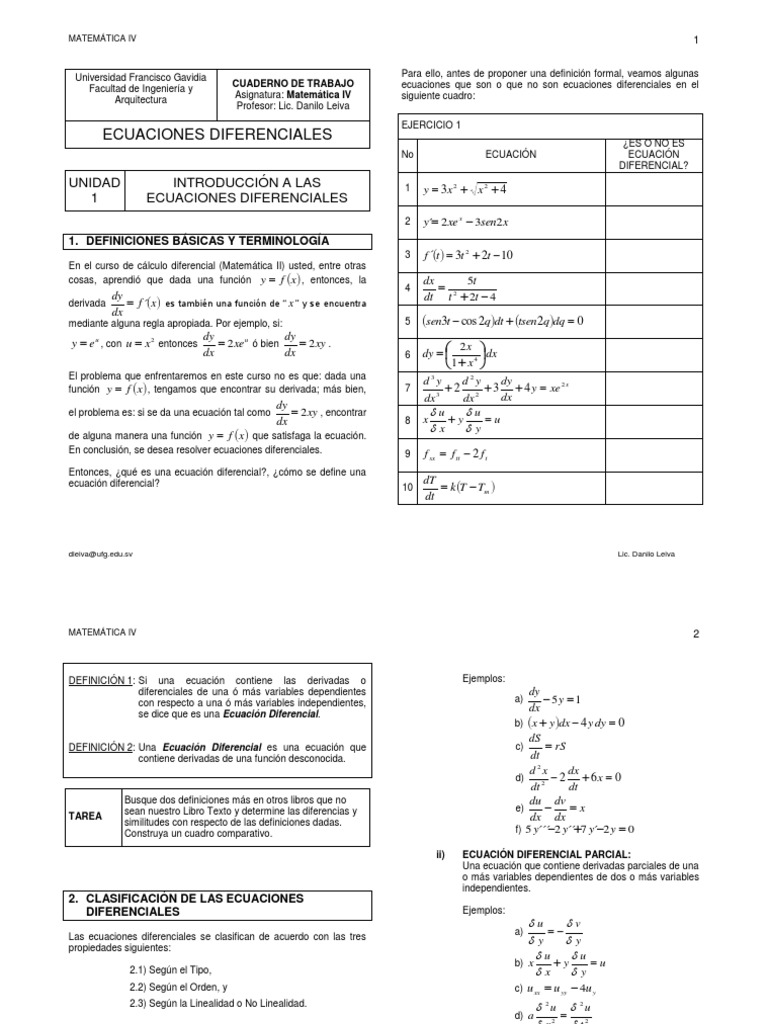 Introduccion A Las Ecuaciones Diferenciales | PDF | Ecuaciones | Derivado
