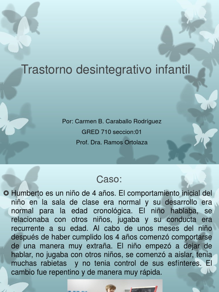 Trastorno Desintegrativo Infantil Power Point | Trastorno mental | Autismo