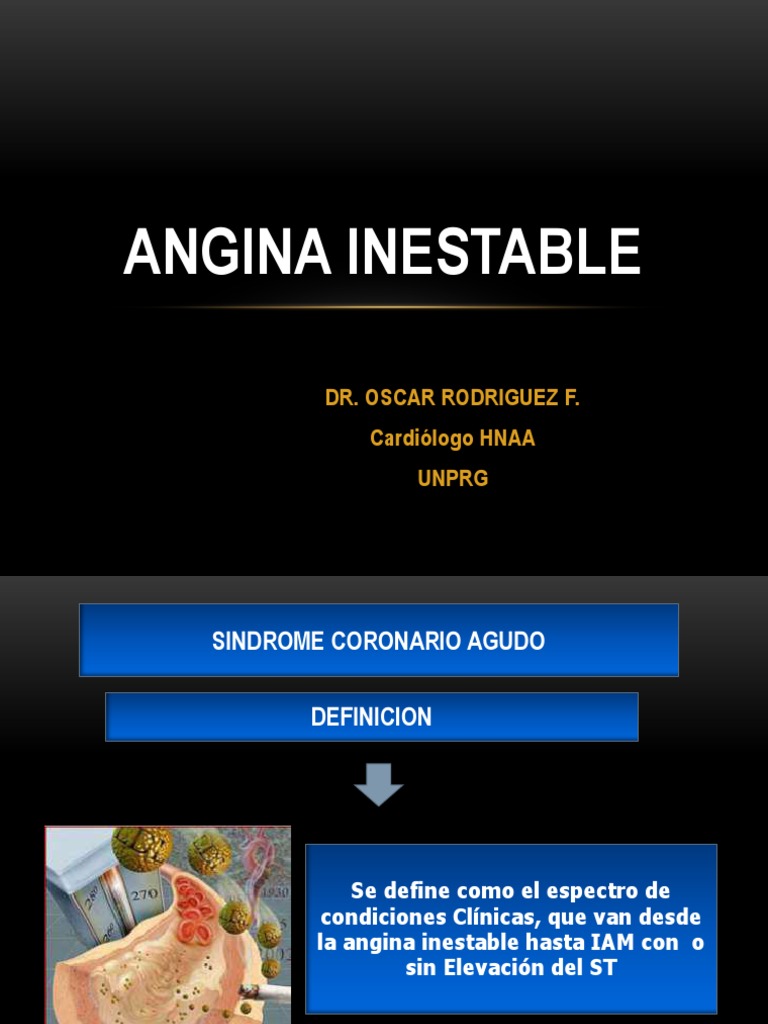 Angina Inestable: Definición y Clasificación | PDF | Angina de pecho ...