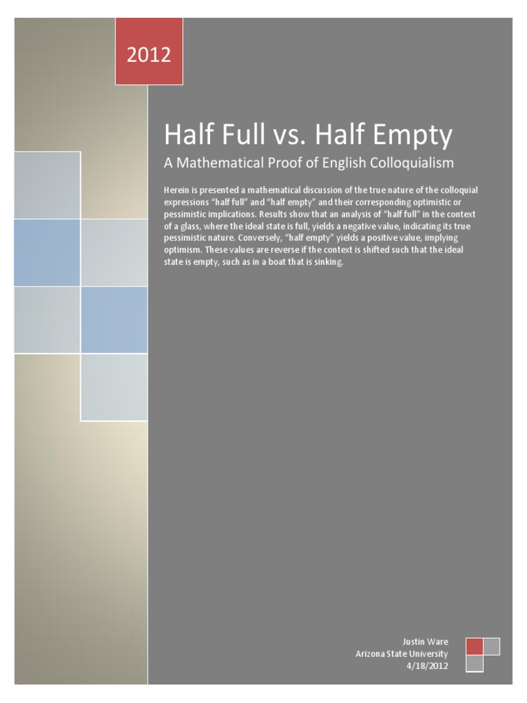Half Full vs. Half Empty Analysis | PDF | Language Arts & Discipline