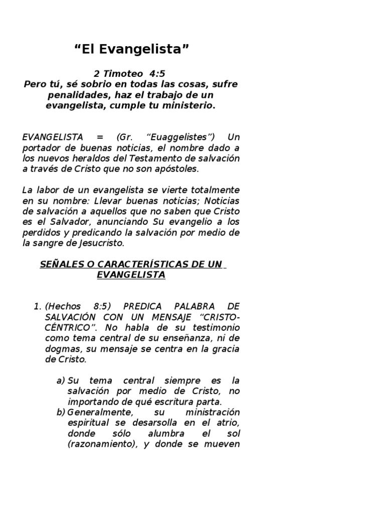 El Evangelista | Descargar gratis PDF | Evangelios | Cristo (título)