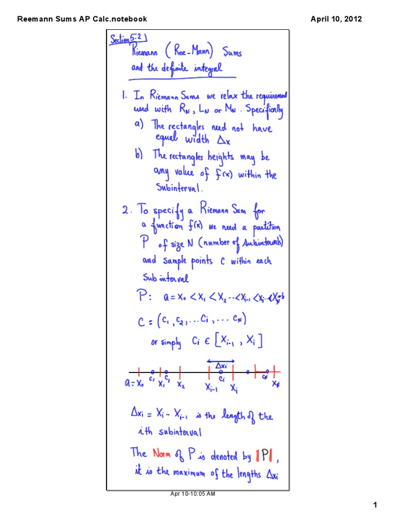 Reemann Sums in AP Calculus | PDF | Career & Growth | Language Arts ...