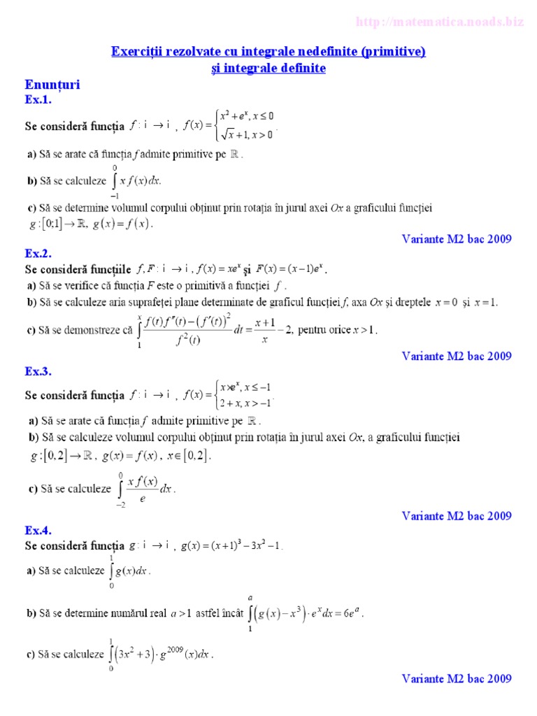 Exercitii Cu Integrale | PDF | Sciences et mathématiques