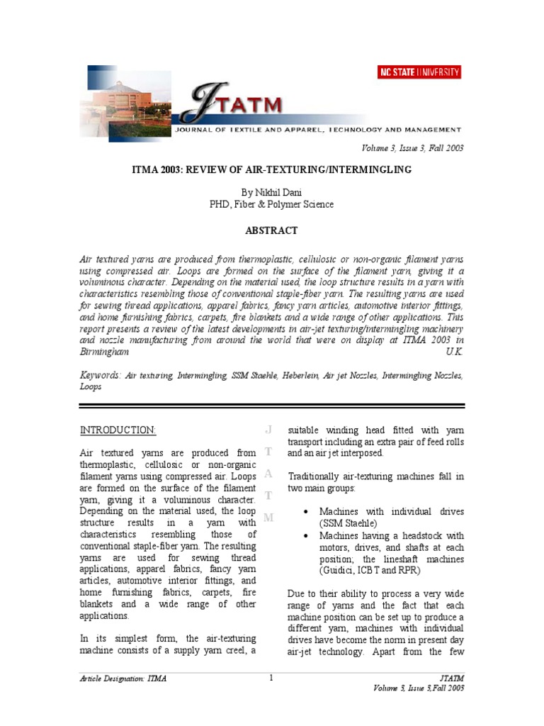 Intermingling | PDF | Yarn | Jet Engine