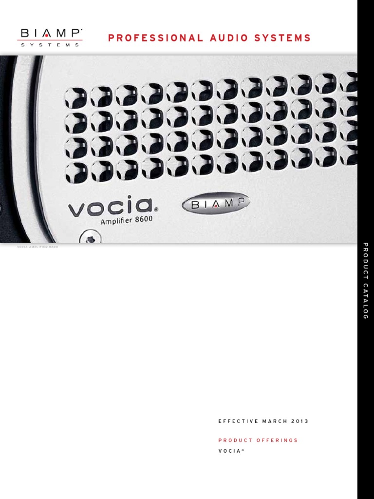 Biamp Vocia Catalog Mar13 | PDF | Amplifier | Digital Audio