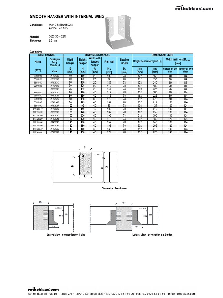Rothoblaas - Bsi.technical Data Sheets - en | Download Free PDF ...