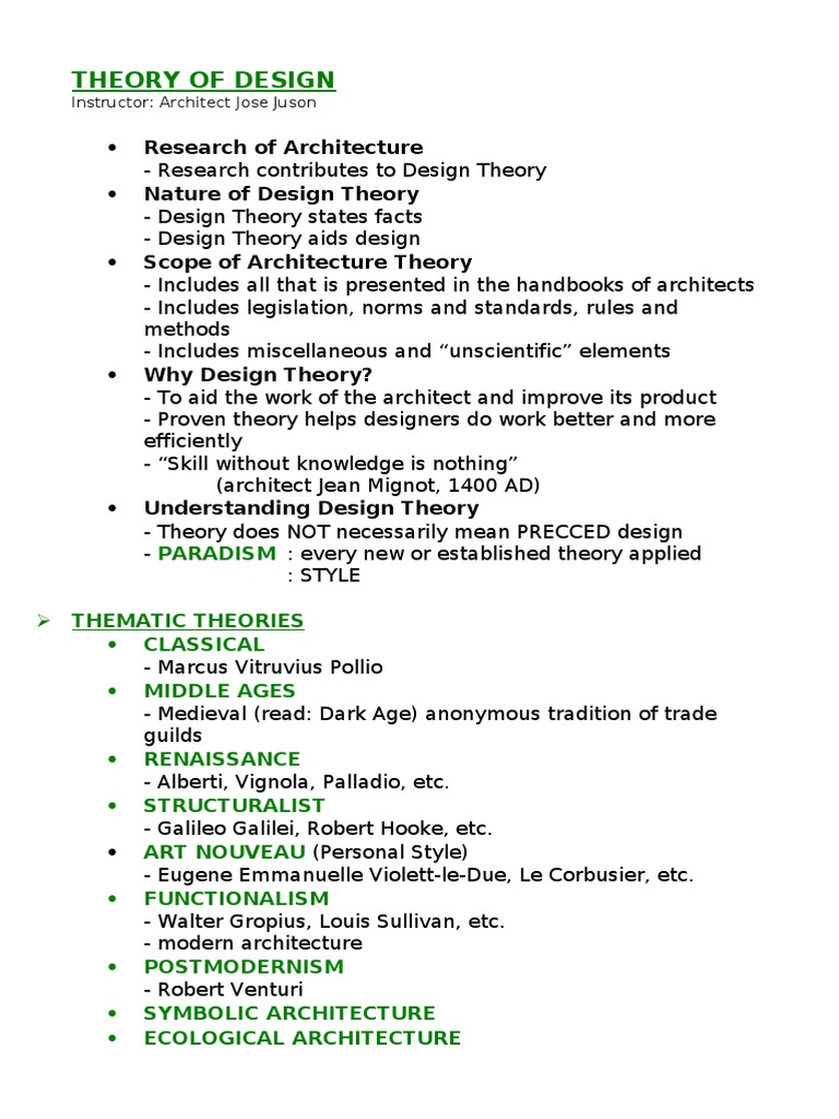 Theory of Architecture | PDF | Architectural Design | Architecture