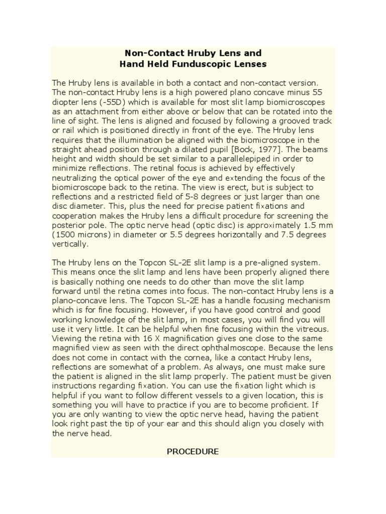 Fundus Lens | PDF | Lens (Optics) | Retina