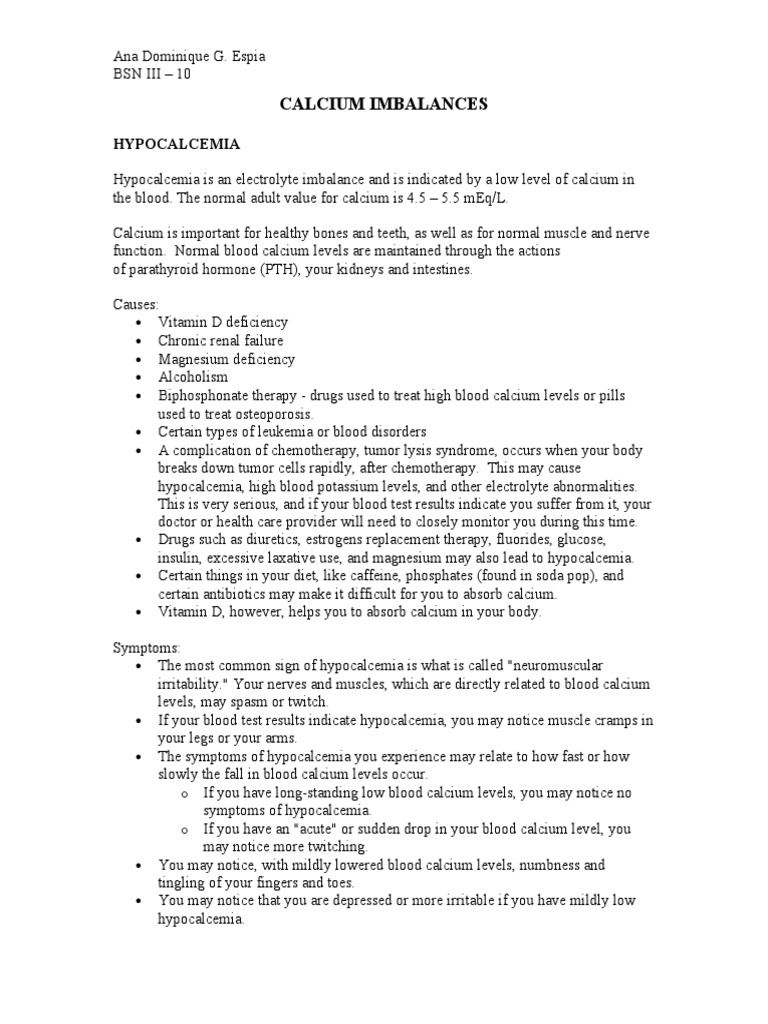 Calcium Imbalances | PDF | Bone | Medicine