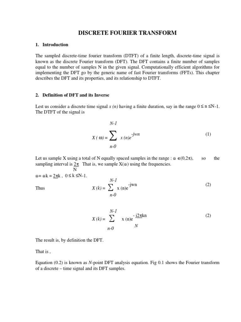 Vtu Notes | Download Free PDF | Fourier Analysis | Discrete Fourier ...