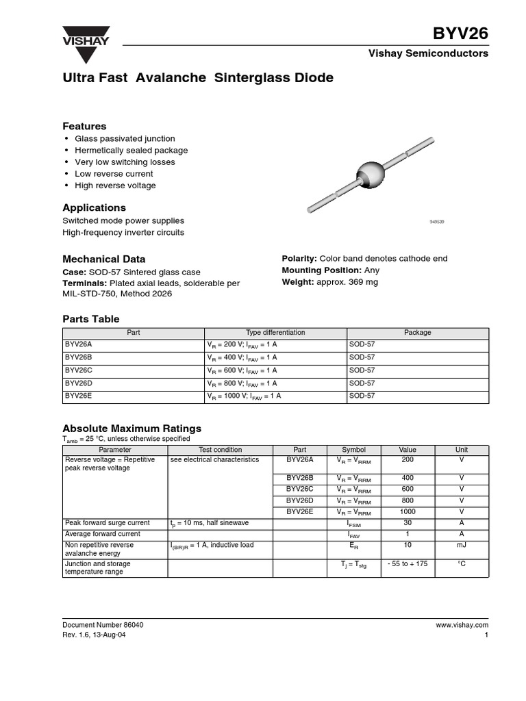 BYV26 | Diode | Electronic Engineering