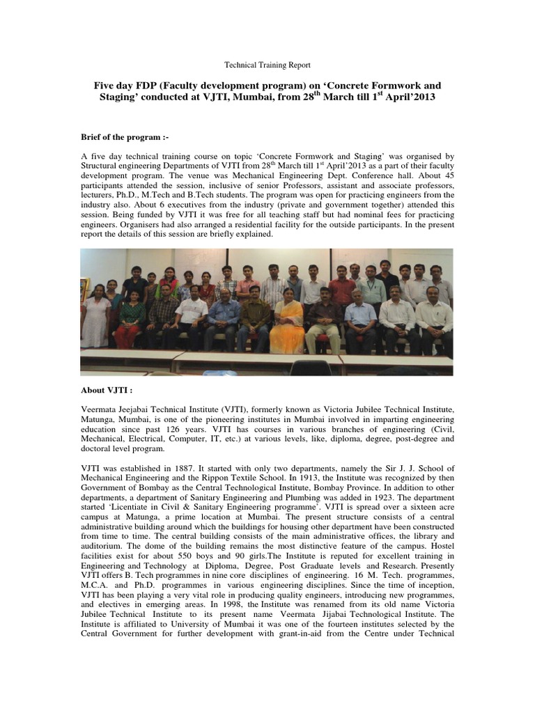 FDP-Technical Training Report | PDF | Engineering | Academia