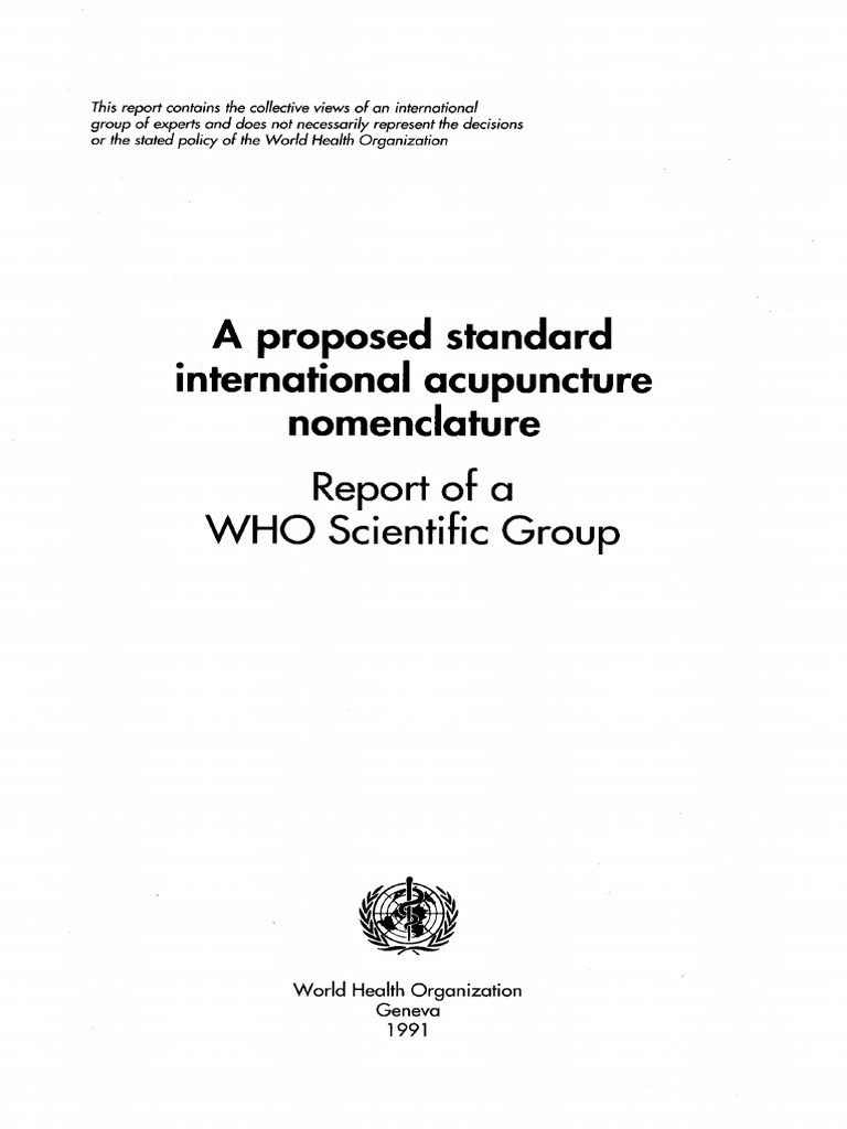 WHO Standard Nomenclature of Acupuncture | PDF | Acupuncture ...