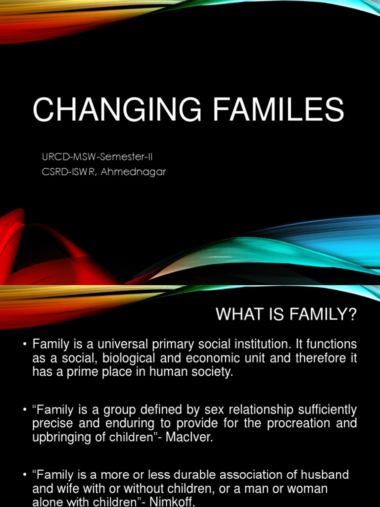 Changing Families | PDF | Family | Wife