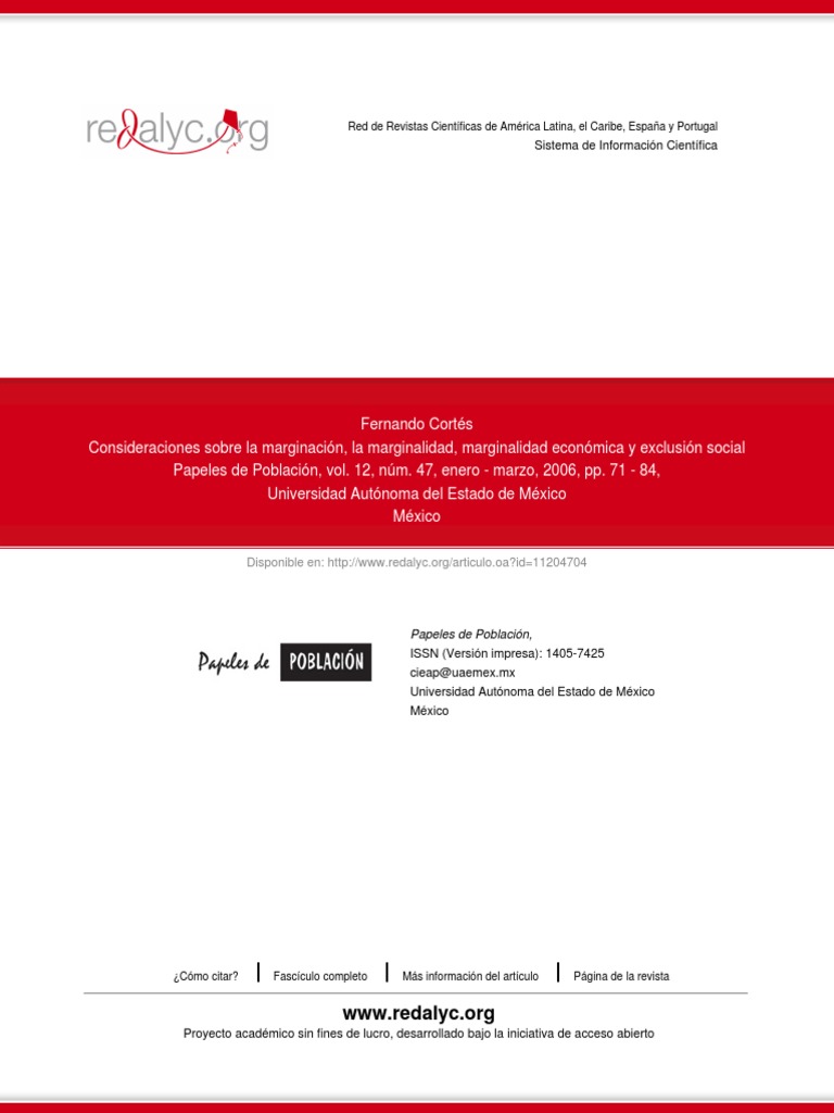 Consideraciones Sobre La Marginación, La Marginalidad, Marginalidad ...