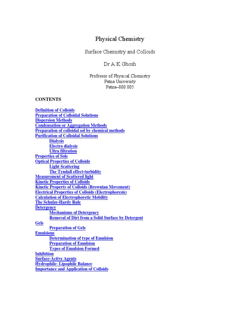 PDF Corrected Surface Chemistry | PDF | Colloid | Brownian Motion