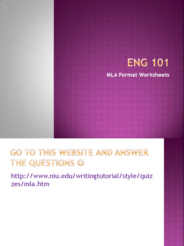 MLA Format and Citation Exercises | PDF | Dorothy Gale | Citation