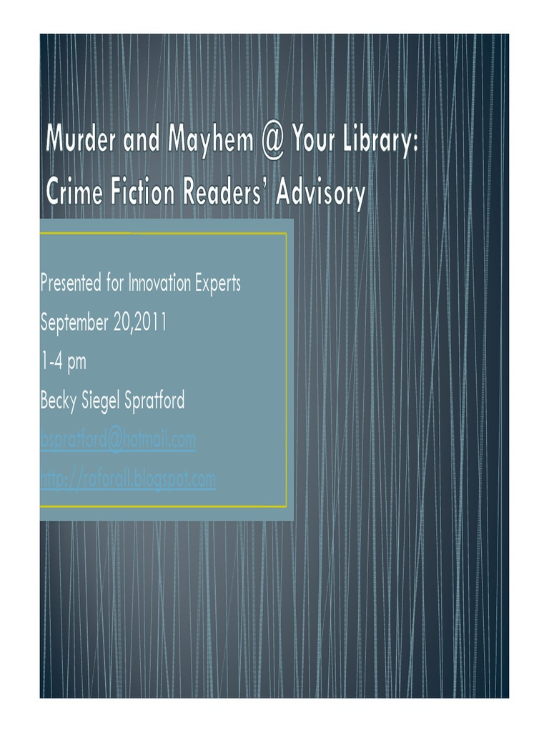 Understanding Crime Fiction Essentials | PDF | Thriller (Genre) | Crime ...