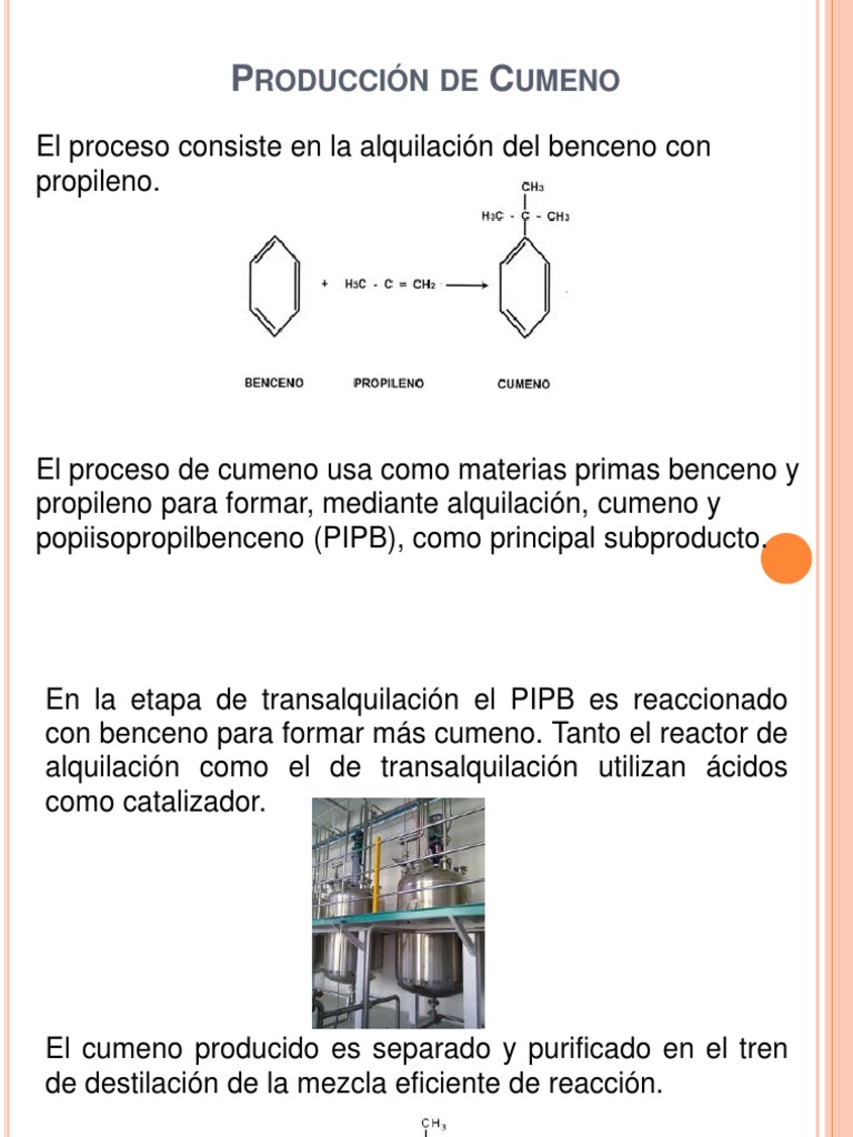 Proceso de Producción de Cumeno | PDF