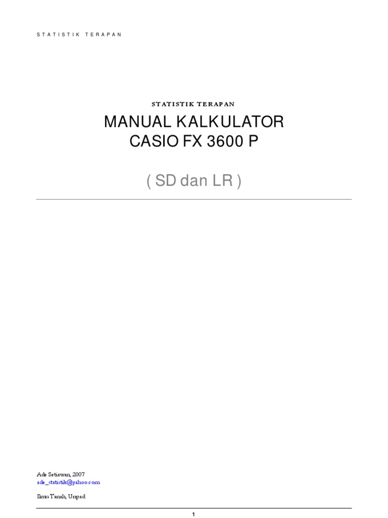 Manual Kalkulator FX 3600P | PDF