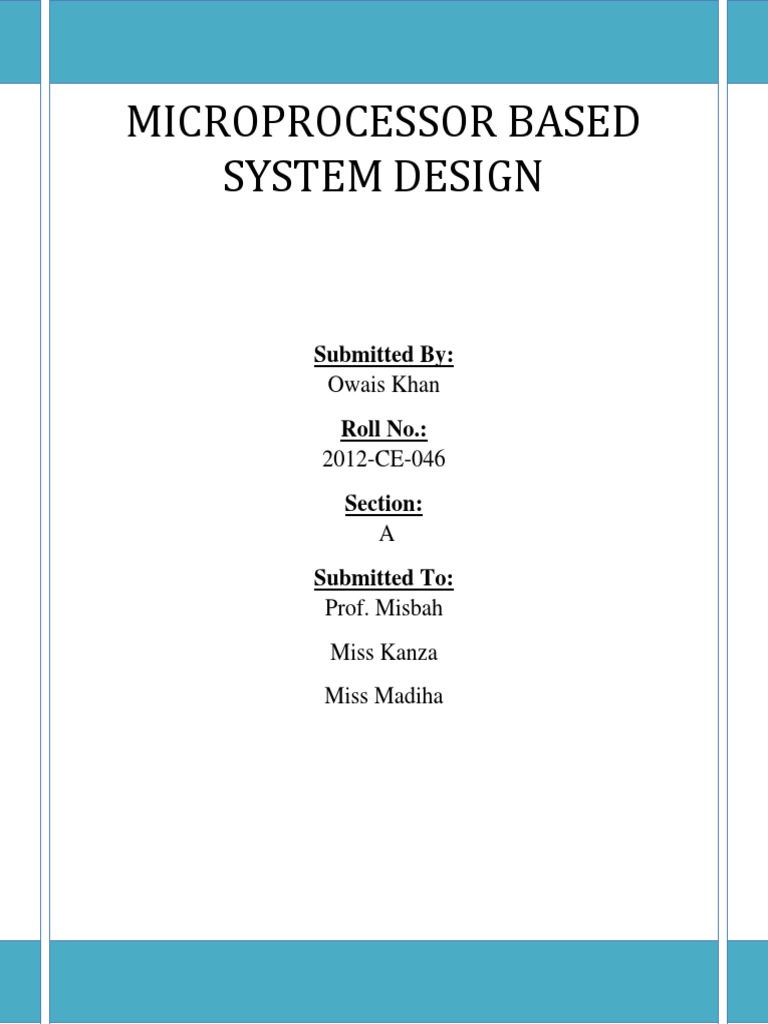 Microprocessor System Design Assignment | PDF | Teaching Methods ...