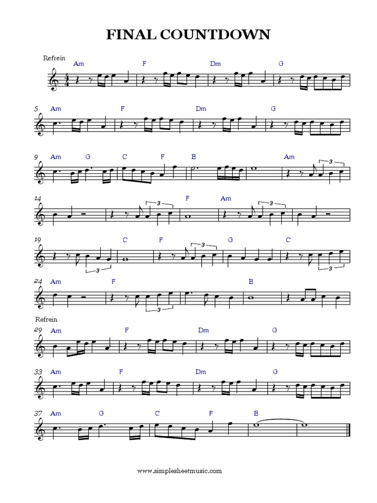 Final-Countdown Europe Aminor | PDF