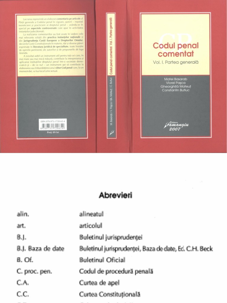 Cod Penal Comentat Dongoroz | PDF