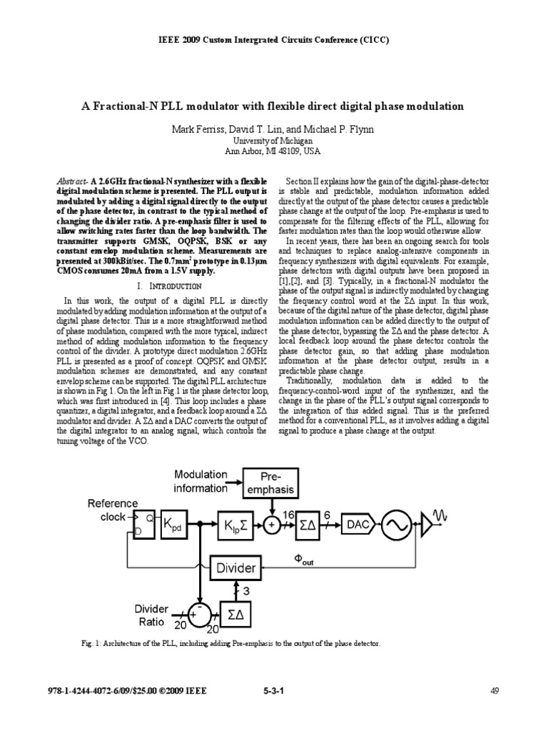 A Fractional-N PLL Modulator With Flexible Direct Digital Phase ...