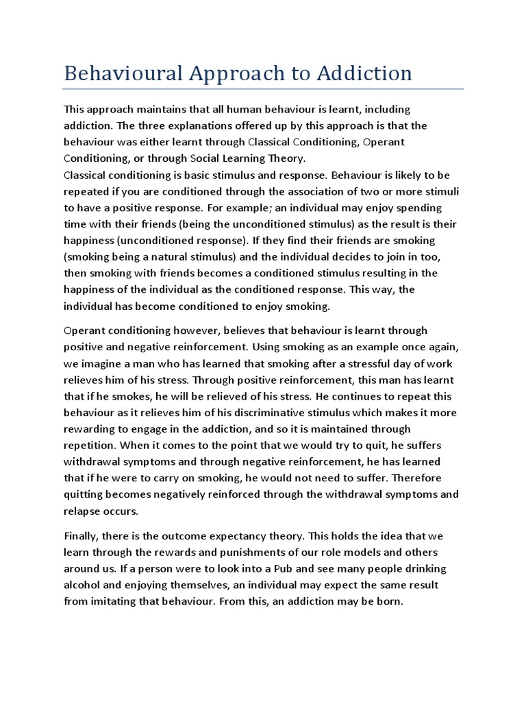 Understanding Addiction Behavior | PDF | Classical Conditioning ...