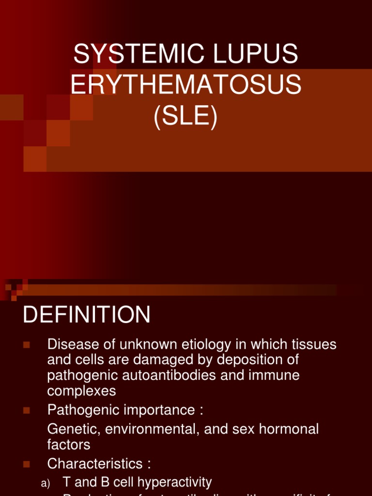 Systemic Lupus Erythematosus (SLE) | PDF | Systemic Lupus Erythematosus ...
