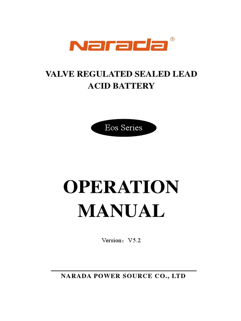 EOS Batteries User Manual | PDF | Battery (Electricity) | Electrical ...