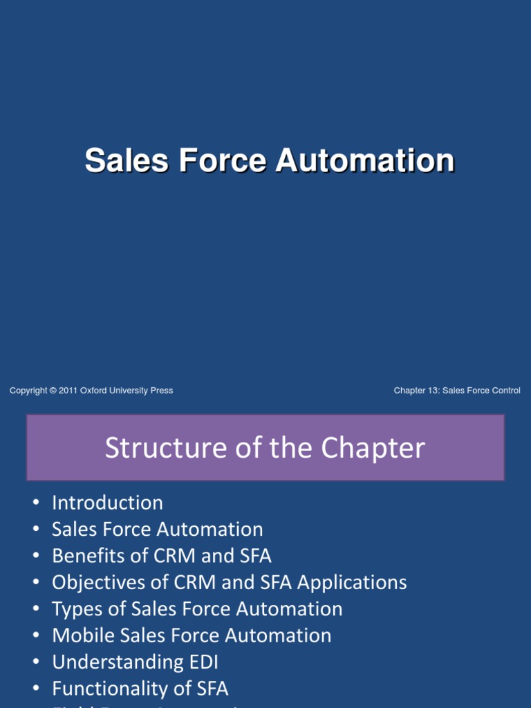 Sfa | PDF | Customer Relationship Management | Electronic Data Interchange