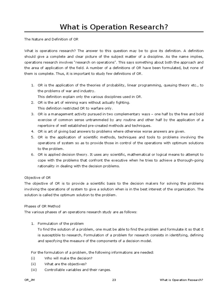 Operation Research | PDF | Mathematical Model | Mathematical Optimization