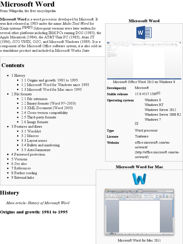 Microsoft Word - Wikipedia, The Free Encyclopedia | PDF | Microsoft ...