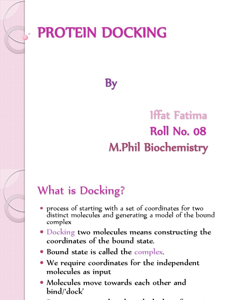 Protein Docking | PDF | Docking (Molecular) | Ligand (Biochemistry)