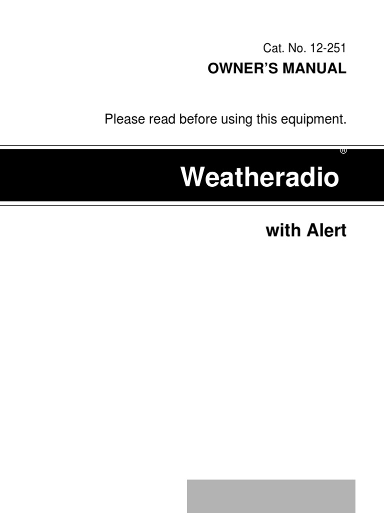 Radio Shack 12-251 Radio With Alert Owner's Manual | PDF | National ...