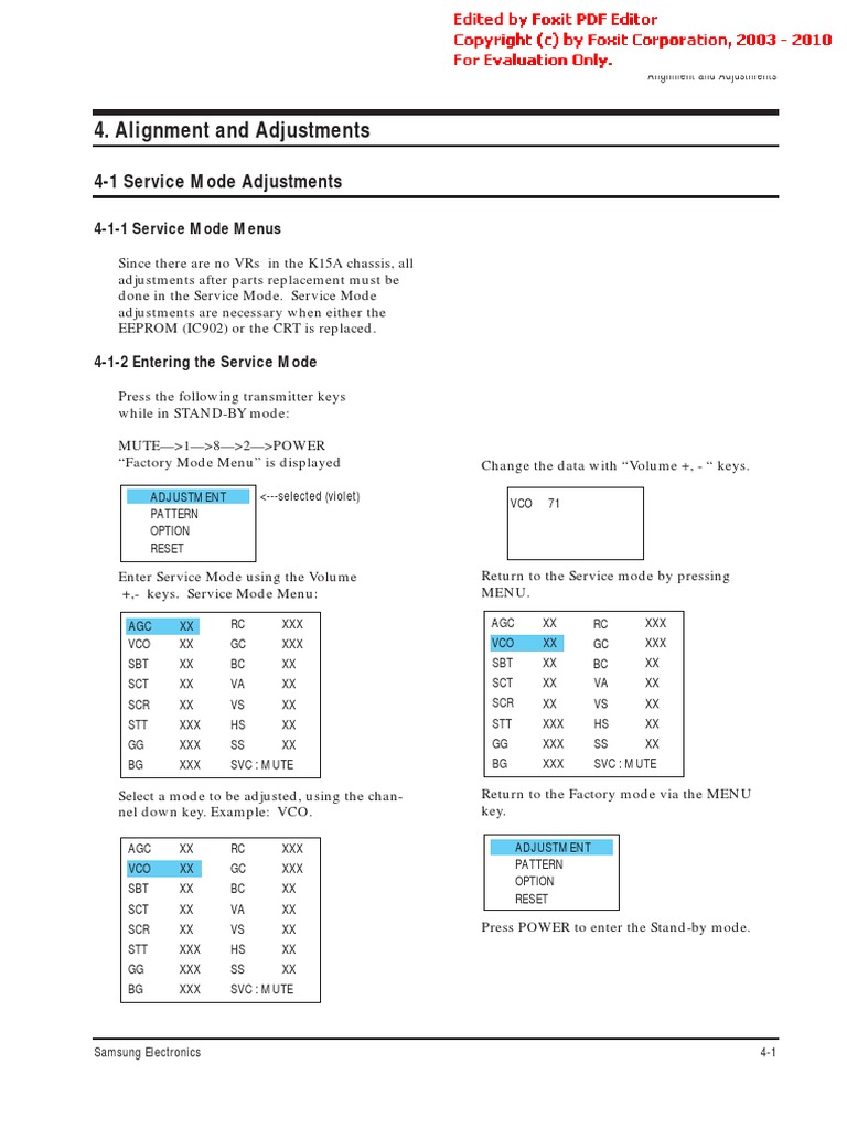 Ajustes Chasis K15A | Download Free PDF | Electronics | Media Technology